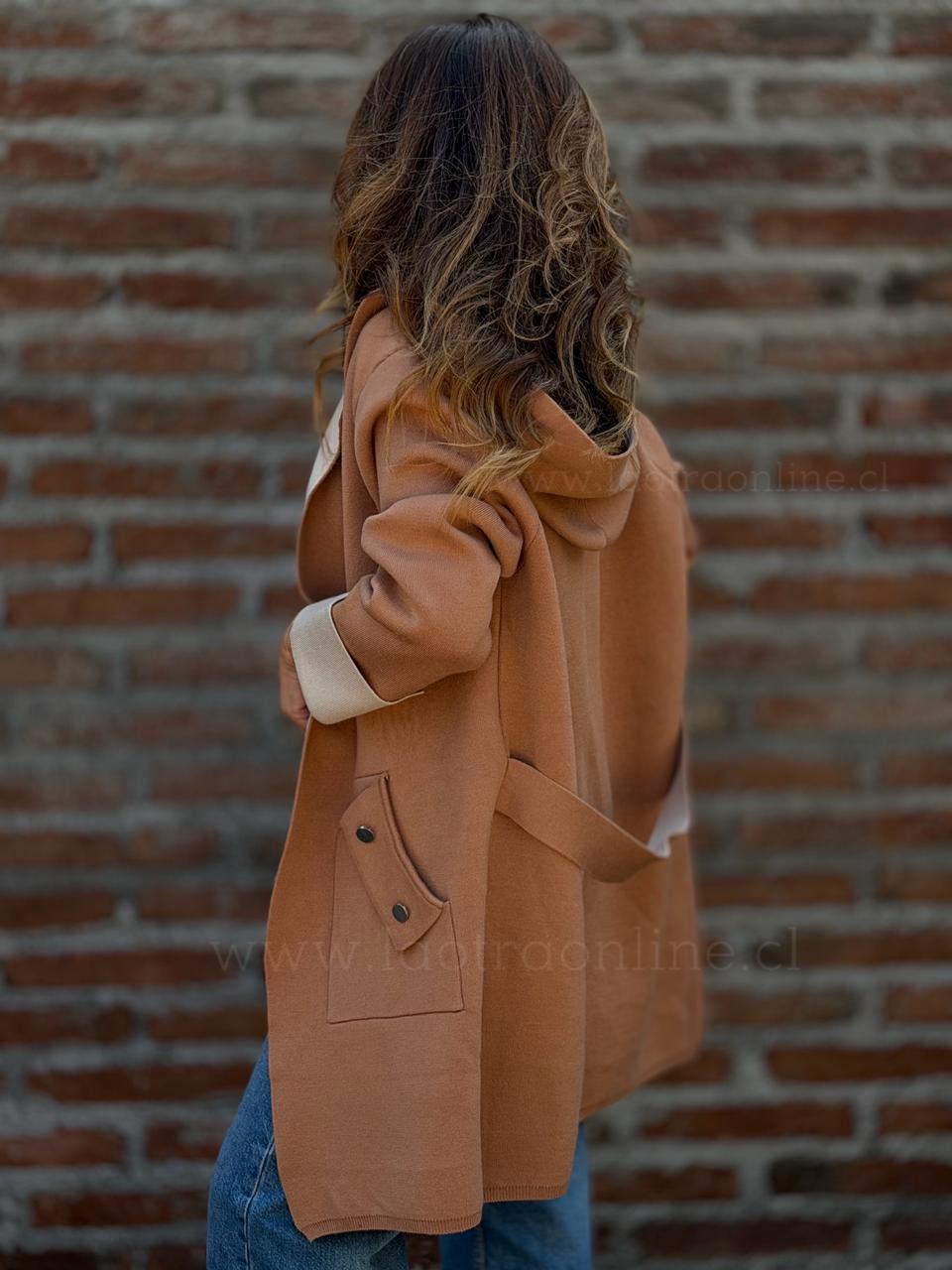 Abrigo New Bicolor camel