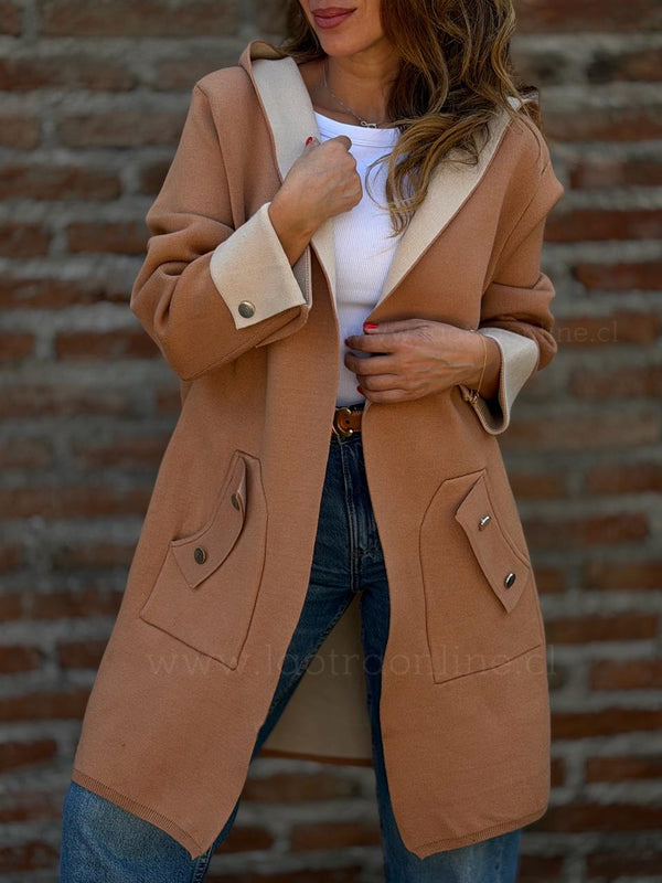 Abrigo New Bicolor camel